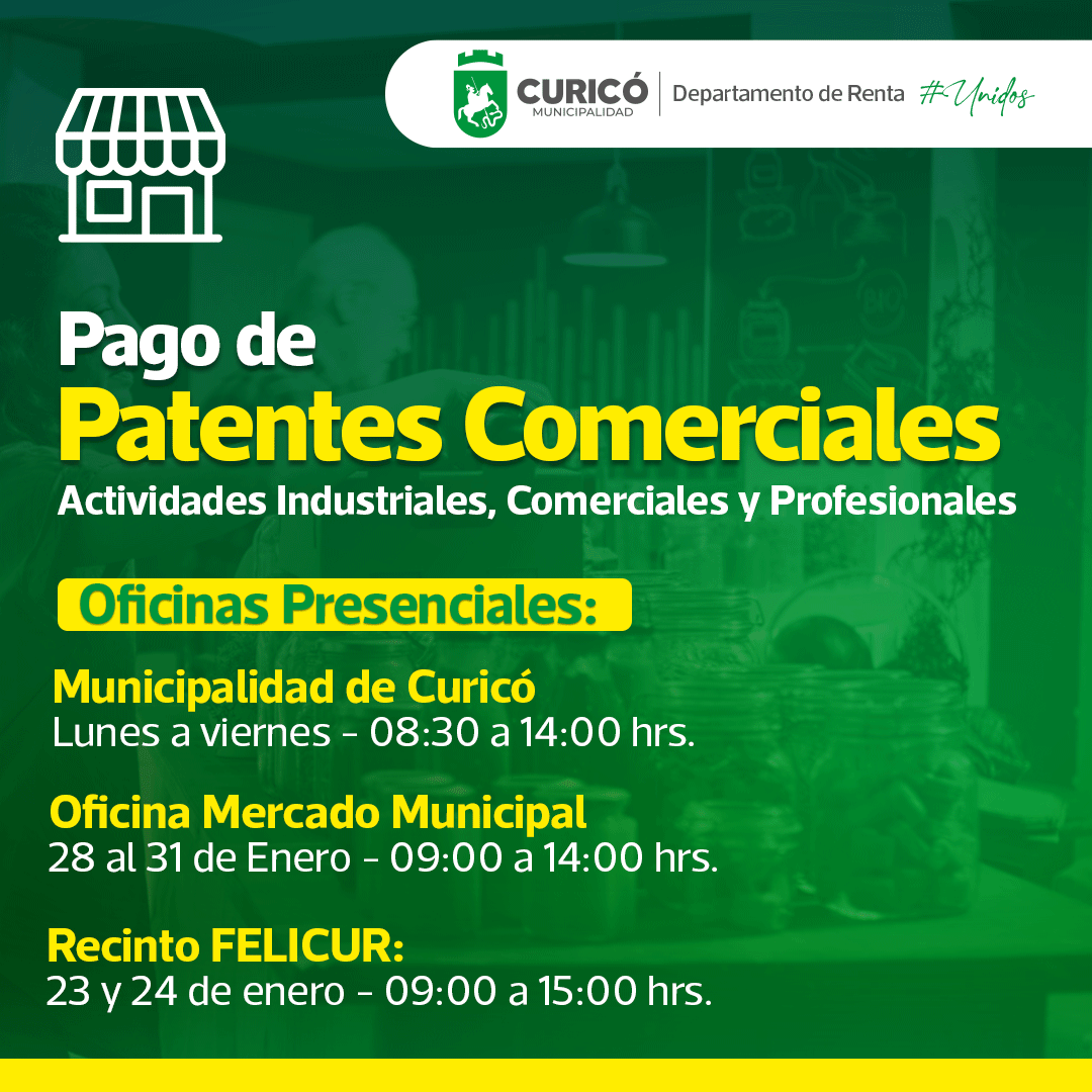 PAGO DE PATENTES COMERCIALES 2026 – Municipalidad de Curicó